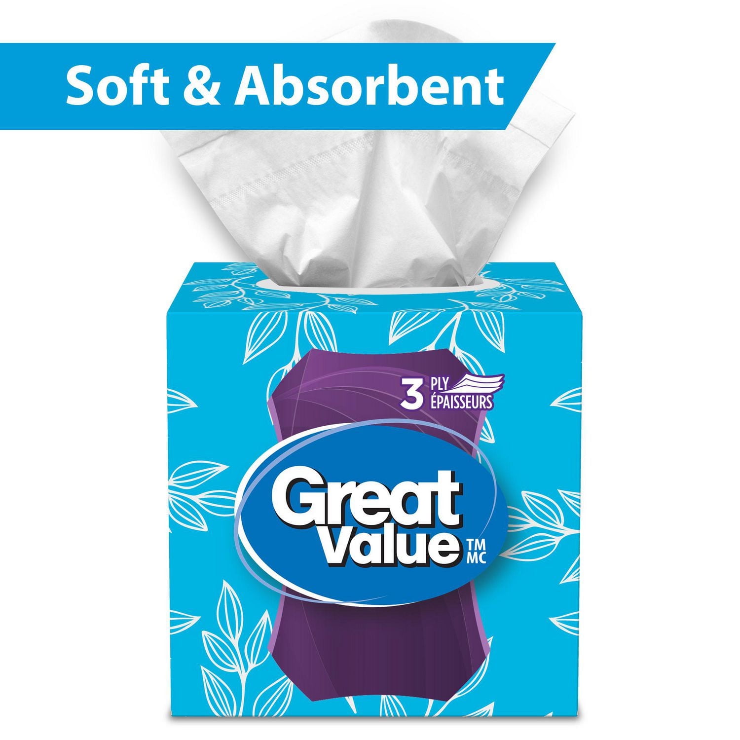 Click here for Great Value 2-Ply Facial Tissues  1 Cube Box  75 T... prices