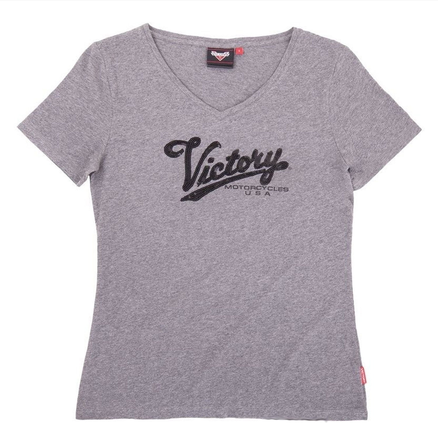 Victory Motorcycle New Women's Sequin Logo V-Neck T-Shirt, Medium ...