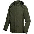 ELLSWOS-SPORTS Men's Waterproof Jacket Rain Coat with Hood Outdoor ...