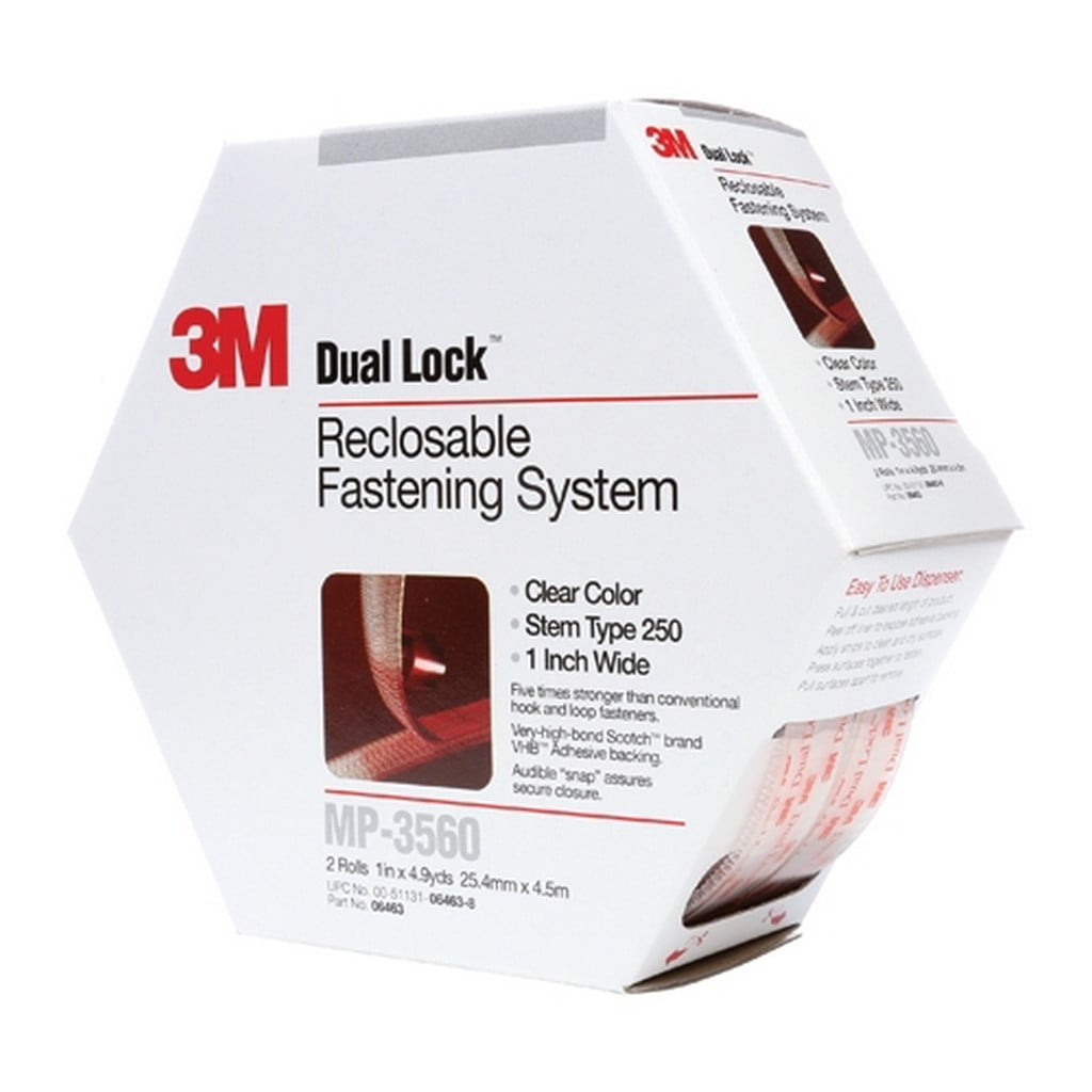 3M MP3560 Dual Lock Mini Pack Fasteners Clear 1" x 4.9 Yard Roll (1 ...