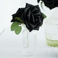Efavormart 24Pcs Artificial Flowers Real Touch Black Foam Roses Wired ...