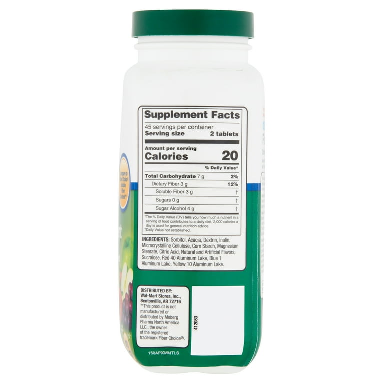 Equate Fiber Supplement, Fruit Flavored Chewable Tablets,, 53% OFF