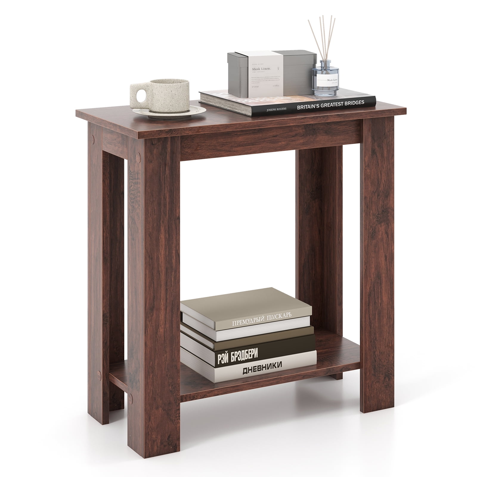 Click here for Patiojoy Wood End Table 2-Tier Rectangular Side Ta... prices