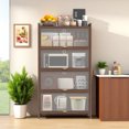57'' Tall Metal Storage Cabinet with 4 Flip Doors, Kitchen Panty ...