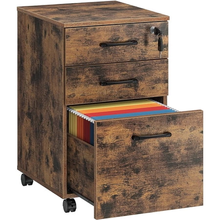 Rolanstar File Cabinet with 3 Drawers, Rolling File Cabinet with Lock ...