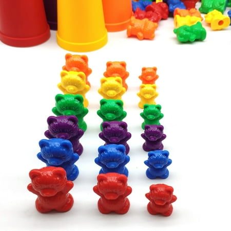 Color Sorting Bears Toys 60Pcs Colored Counting Bears Color Sorting ...