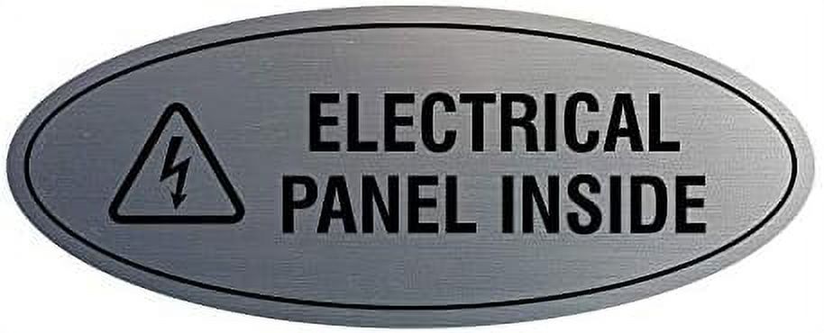 oval electrical panel inside sign (brushed silver) - medium - Walmart.com