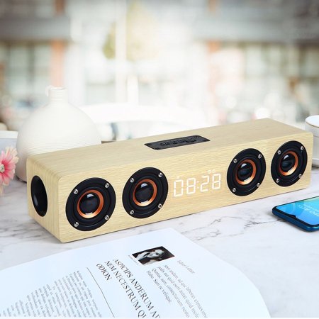 Topcobe W8C Modern Simple Clock Speaker, Lightweight Portable High ...