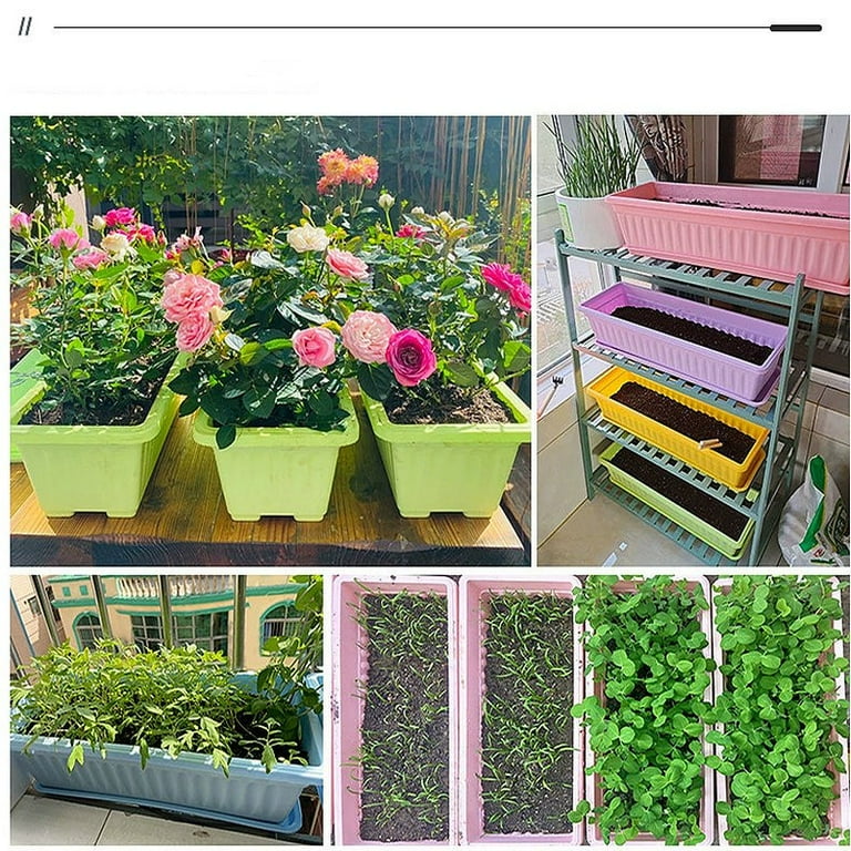 Blue Rectangle Flower Pots