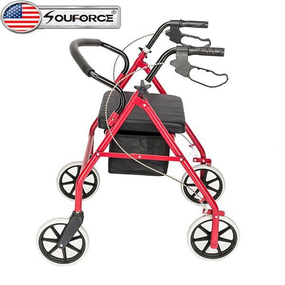 Folding Walkers For Seniors Rollator Walker with Wide Seat, Rolling ...