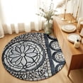 Bohemian Daisy 5' Round Rug for Dining Table for 4 People Under Table ...