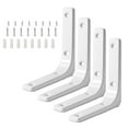 Pack of 4 Metal L Shelf Brackets Inch Heavy Duty Wall Mounted Shelf ...