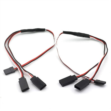 ZRM&E 2 Pack 300mm Y Style 3-Pin Servo Extension Cord For RC Airplane ...
