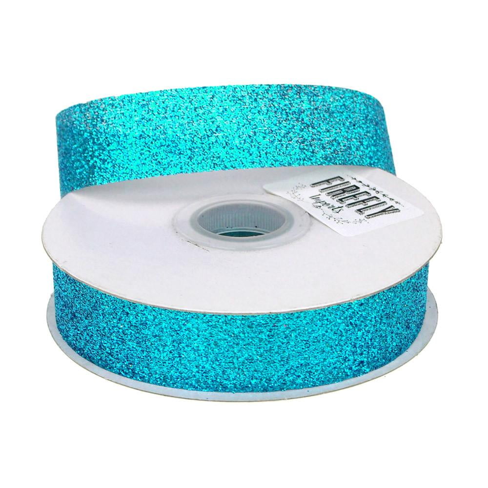Glitter Ribbon Christmas Gift-wrapping, 7/8-Inch, 25 Yards, Turquoise ...