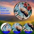 Acrylic Round Hanging Ornament Crane and Floral Stained Glass Style 1 ...
