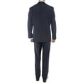 Mens Ticket Pocket Navy Blue Polyester Suit Luciano Natazzi - Walmart.com