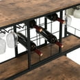 Hassch Wine Rack Table, FreeStanding Wine Bar Rack with Glass Bottle ...