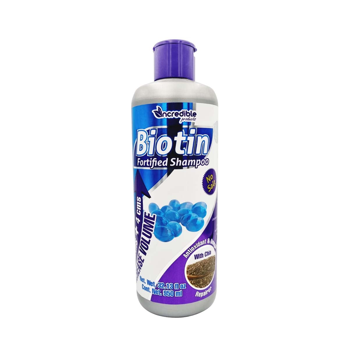Shampoo Sin Sal Con Biotina Anticaida + Crecimiento Incredible Products ...