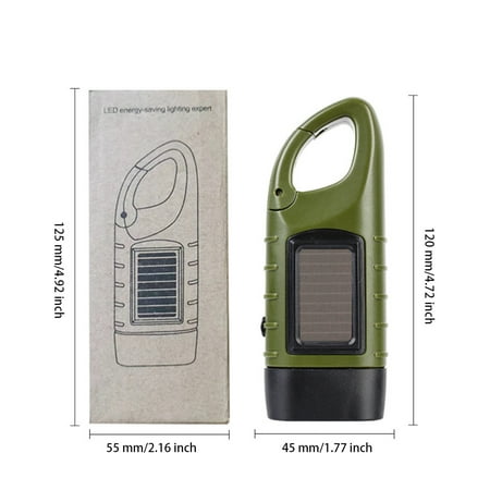 Solar Powered Flashlight Portable Torch with Light Portable Outdoor ...