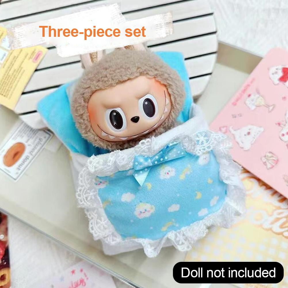 Doll Bed for Labubu Bed Contain 2 Pillows Sleeping Bag 1/12 BJD Doll ...
