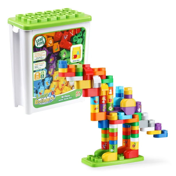 LeapFrog LeapBuilders 81-Piece Jumbo Box, Learning Blocks Toy for Kids ...