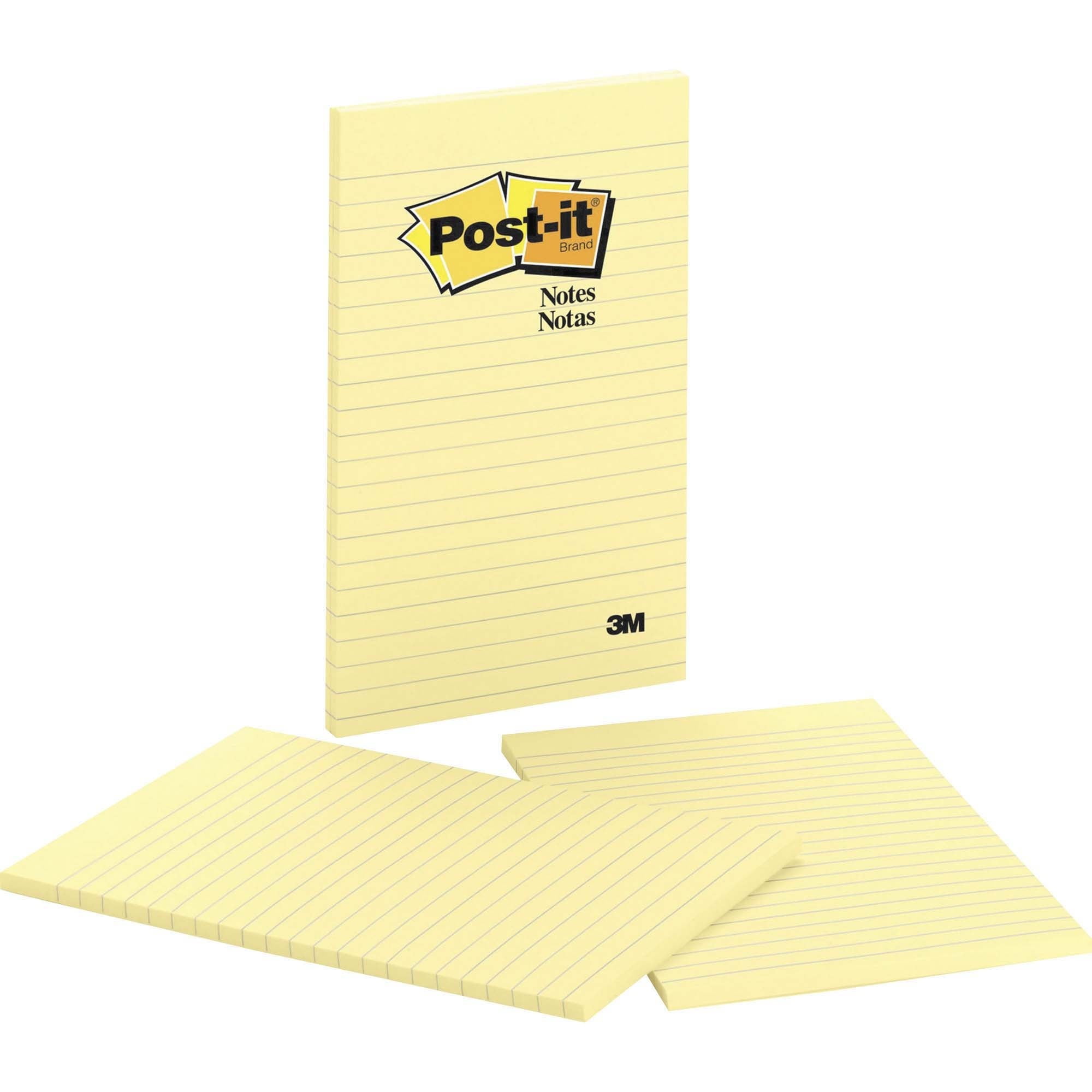 Post-it Notes, 5 in x 8 in, Canary Yellow, Lined - Walmart.com
