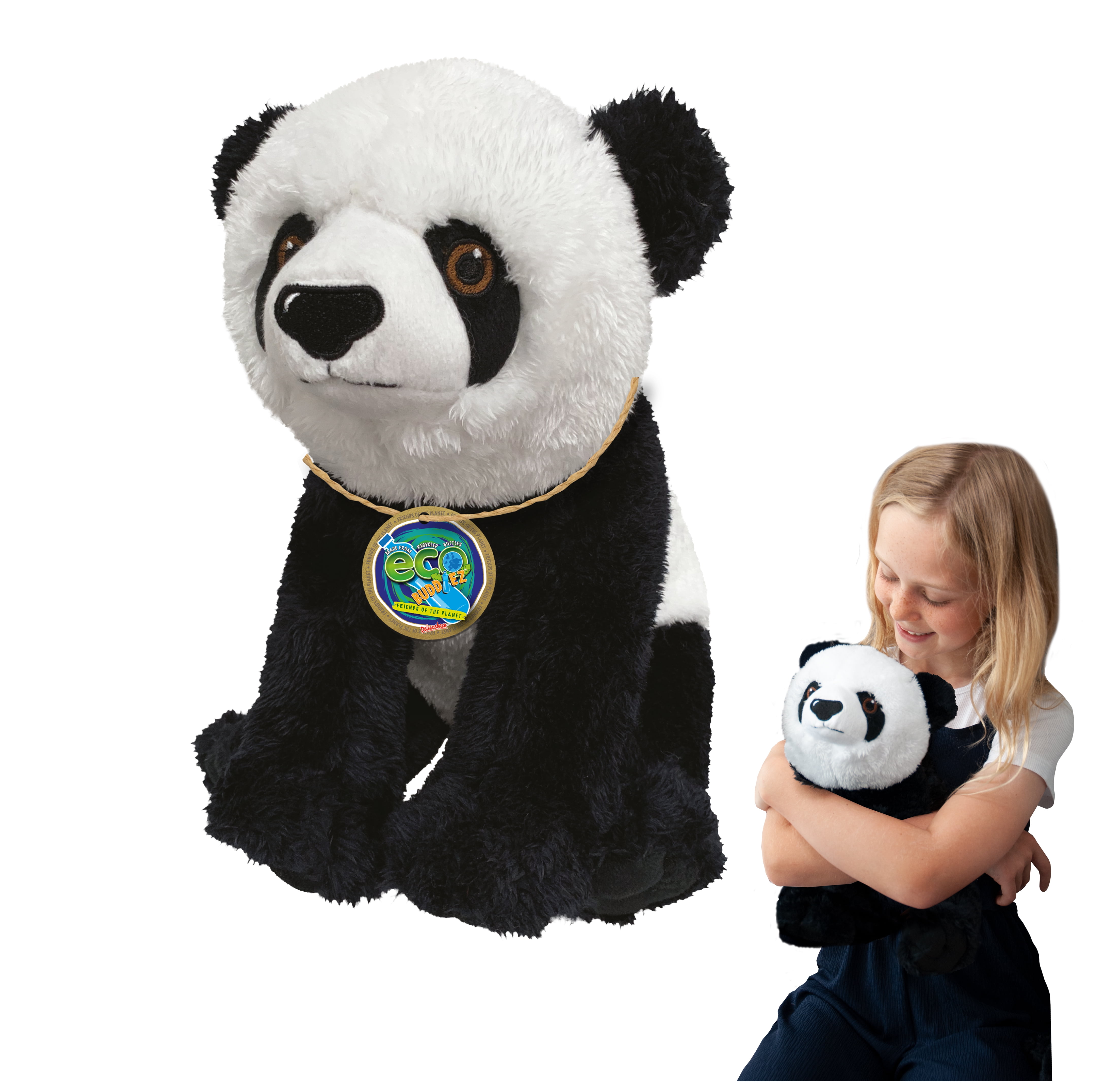 EcoBuddiez - Panda from Deluxebase. Large 12 inch Soft Plush Toy made ...