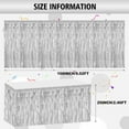 2 Pack 29.5x108 Inch Silver Foil Tinsel Fringe Table Skirts, Disposable ...