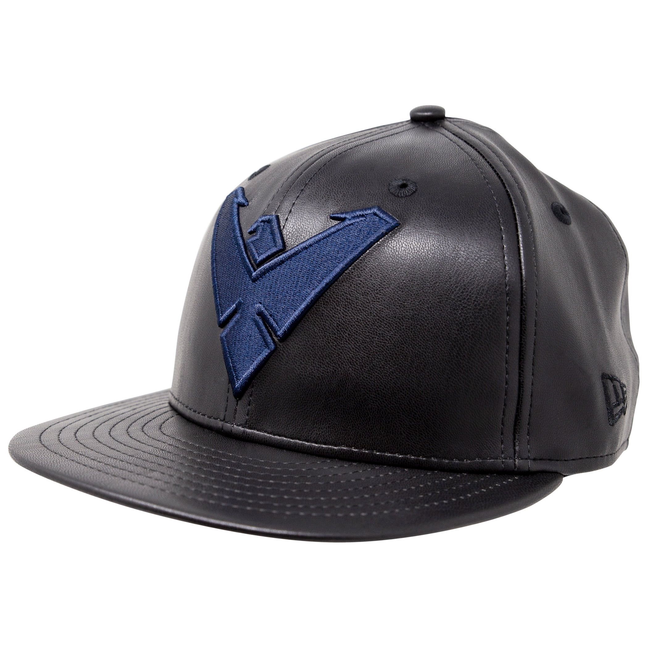 Nightwing Symbol Black Faux Leather New Era 59Fifty Fitted Hat-7 5/8 ...