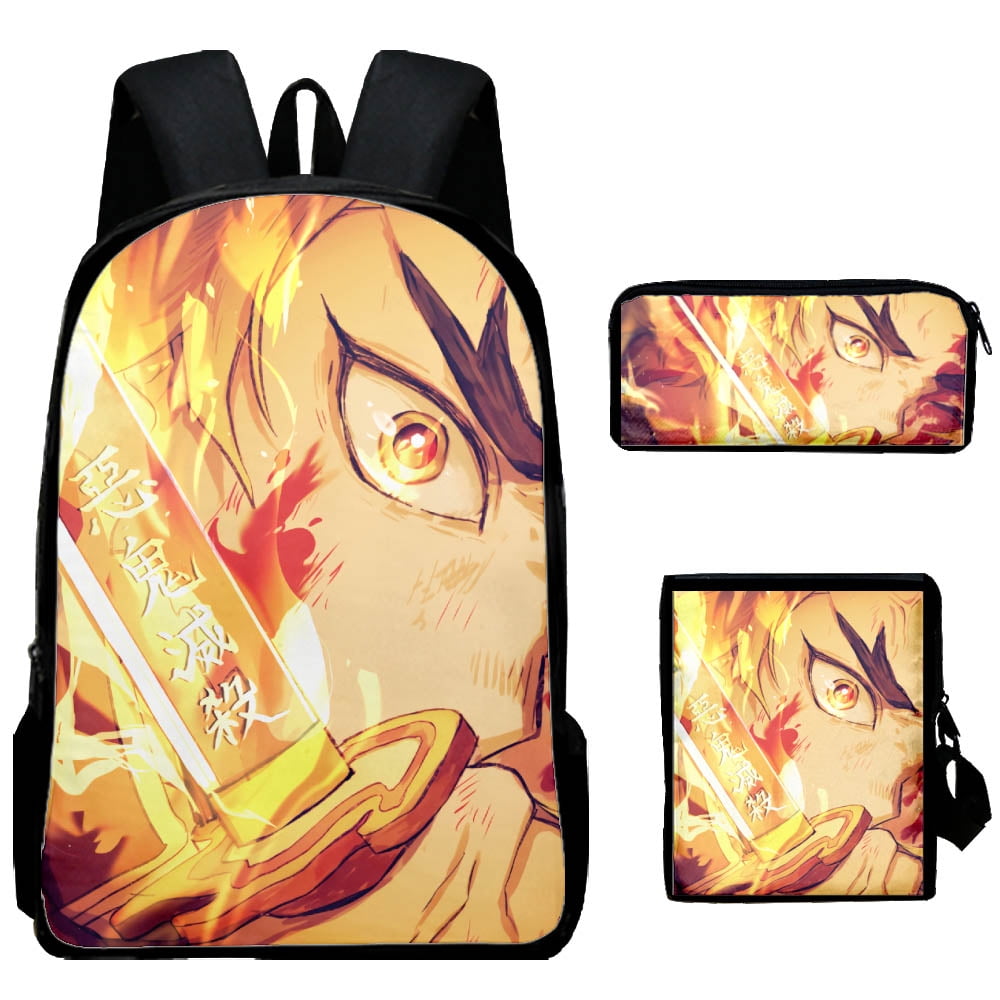 Demon Slayer Backpack Cartoon Students Backpack for Young Men with ...