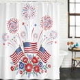 American Flag Floral Bathroom Shower Curtains with 12 Hooks Polyester ...
