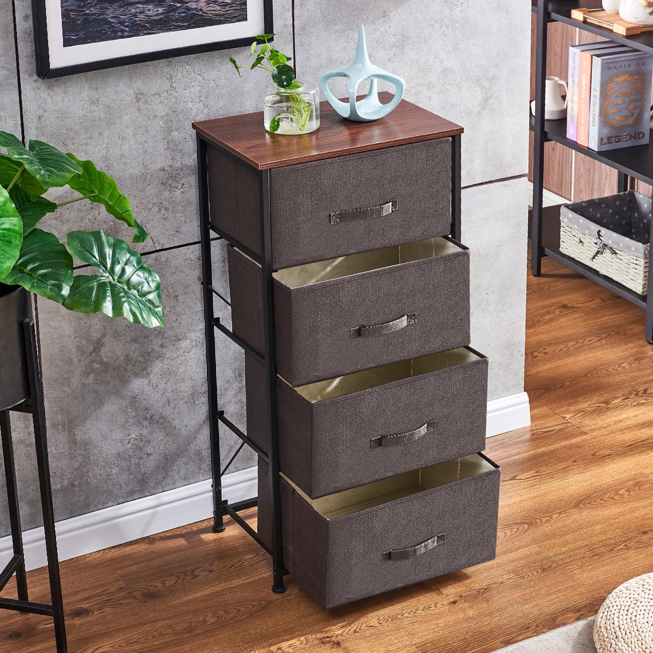 Wide Chest of Drawers, Drawer Dresser Storage Organizer Closet Shelves ...