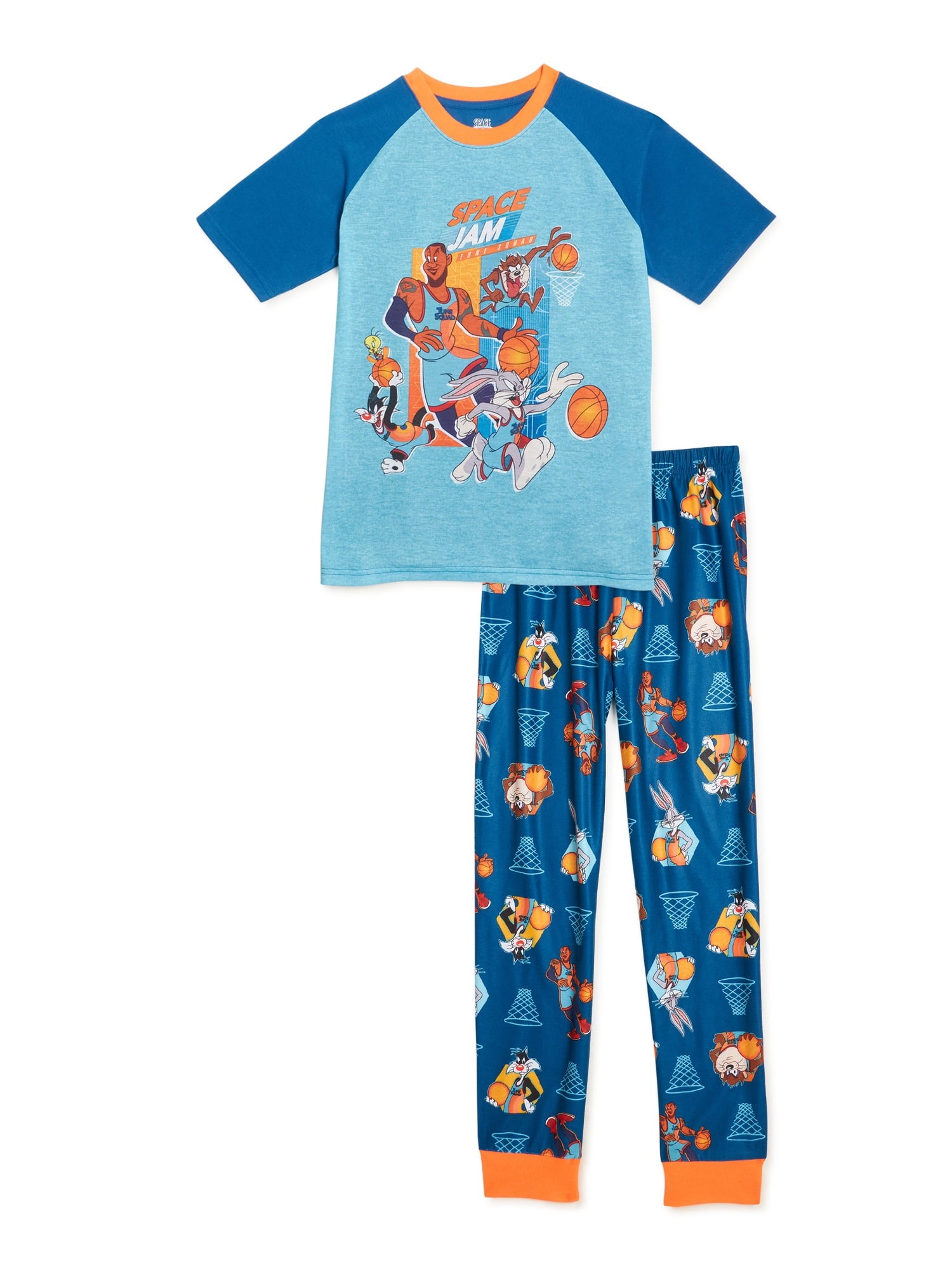 Space Jam Boys Short Sleeve Top and Pants, 2-Piece Pajama Set, Sizes 4 ...