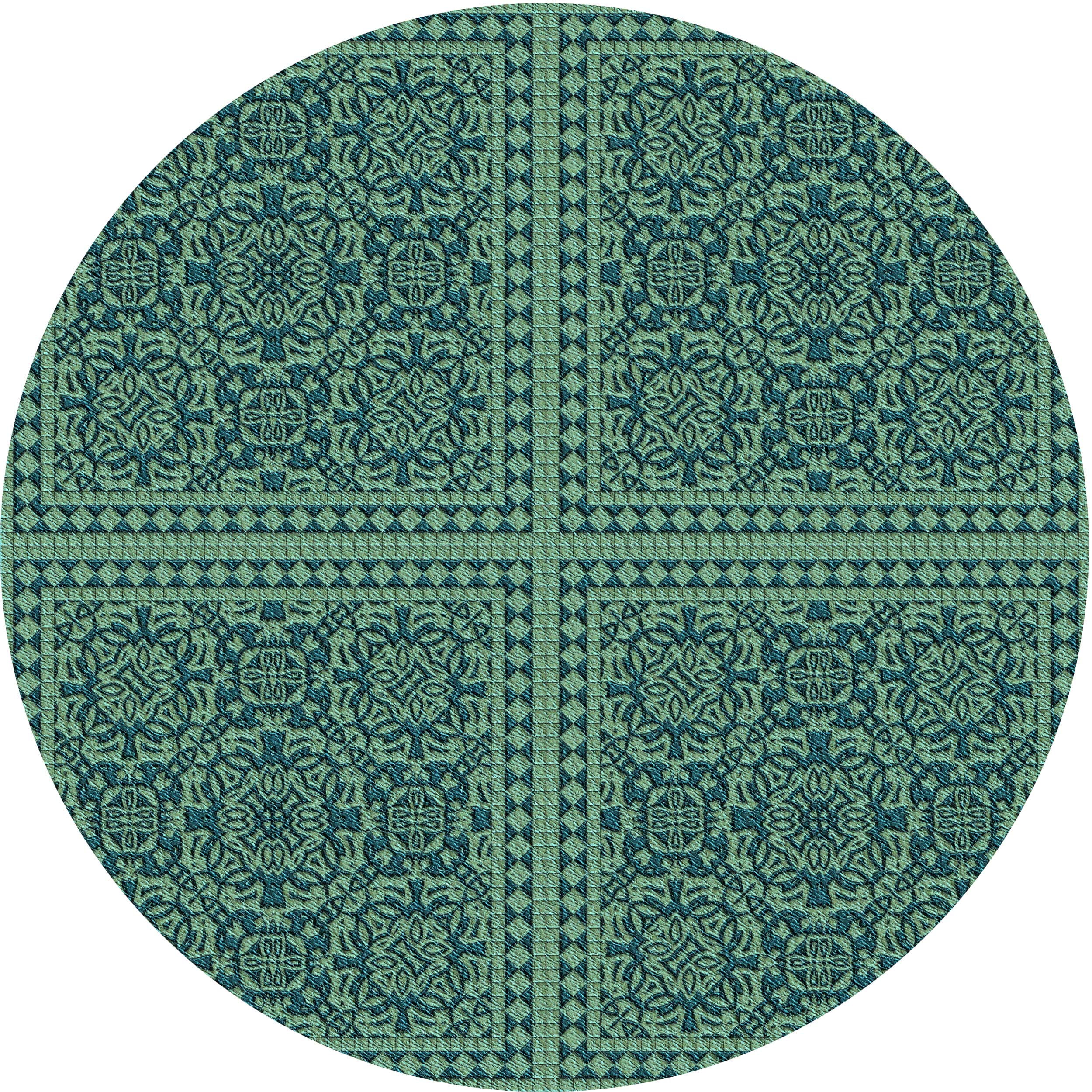 Ahgly Company Indoor Round Patterned Mint Green Area Rugs, 5' Round ...