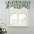 Tie Up Valance Curtain for Kitchen,Watercolor Yellow Lemon Leaves on ...
