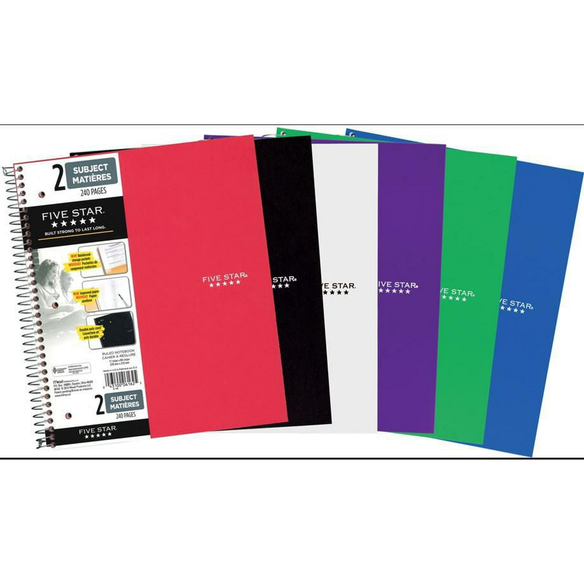Click here for Five Star 2 Subject Notebook 240pg 11 12 Pack prices