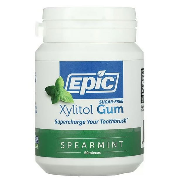 Epic Dental Spearmint Gum - Xylitol Sweetened - 50 Count - Walmart.com