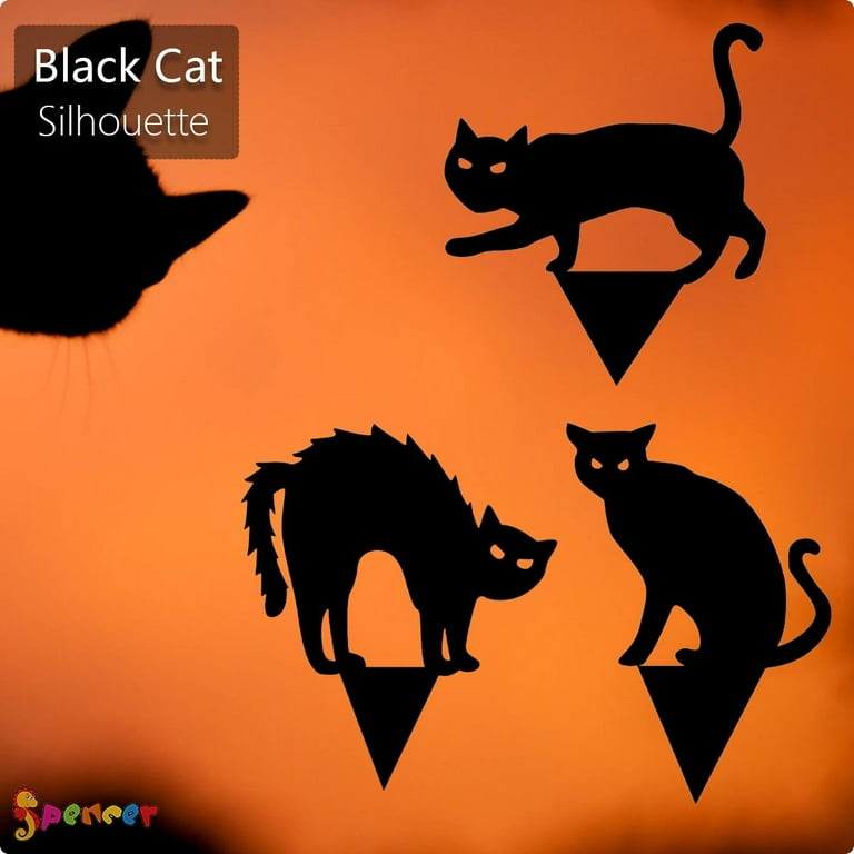 Halloween Black Cat Silhouette Pattern