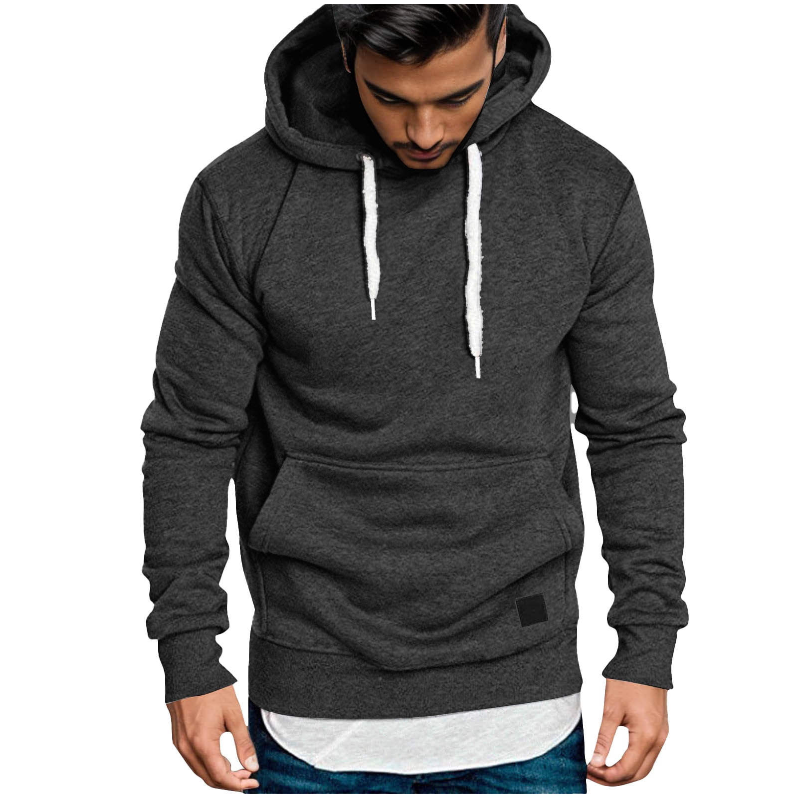 Click here for Fheaev Hoodies For Men Solid Color Long Sleeve Fle... prices