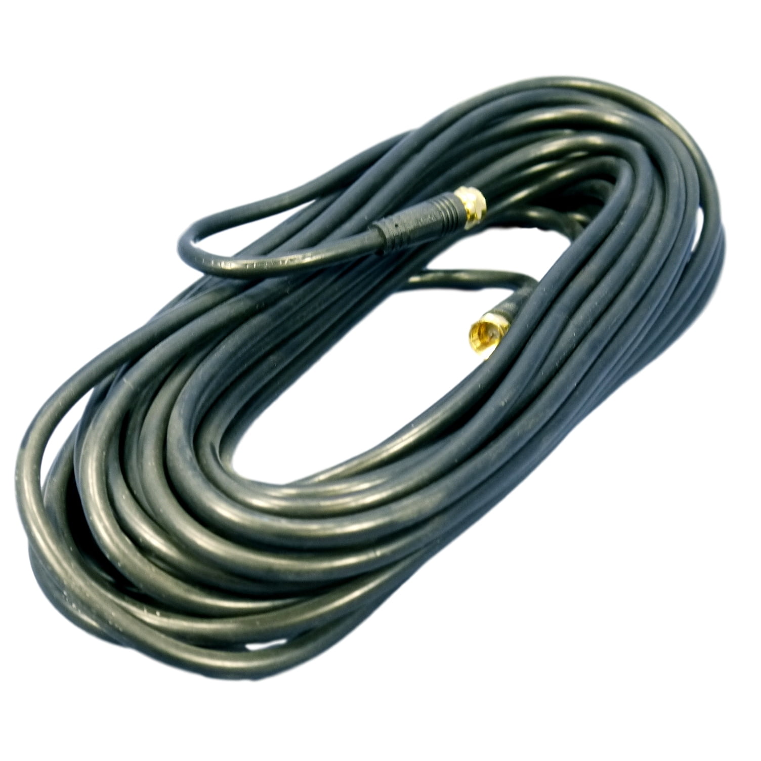 Leviton Black 50' Coaxial Video Cable w/ GOLD PLUG Ends F-Type RG59 ...