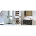 Tall Multi-Functional Bathroom Storage Cabinet, MDF Louvered Doors ...