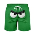 Boy'S Trousers Shorts Cool Comfortable Face Prints Beach Pants,Green ...