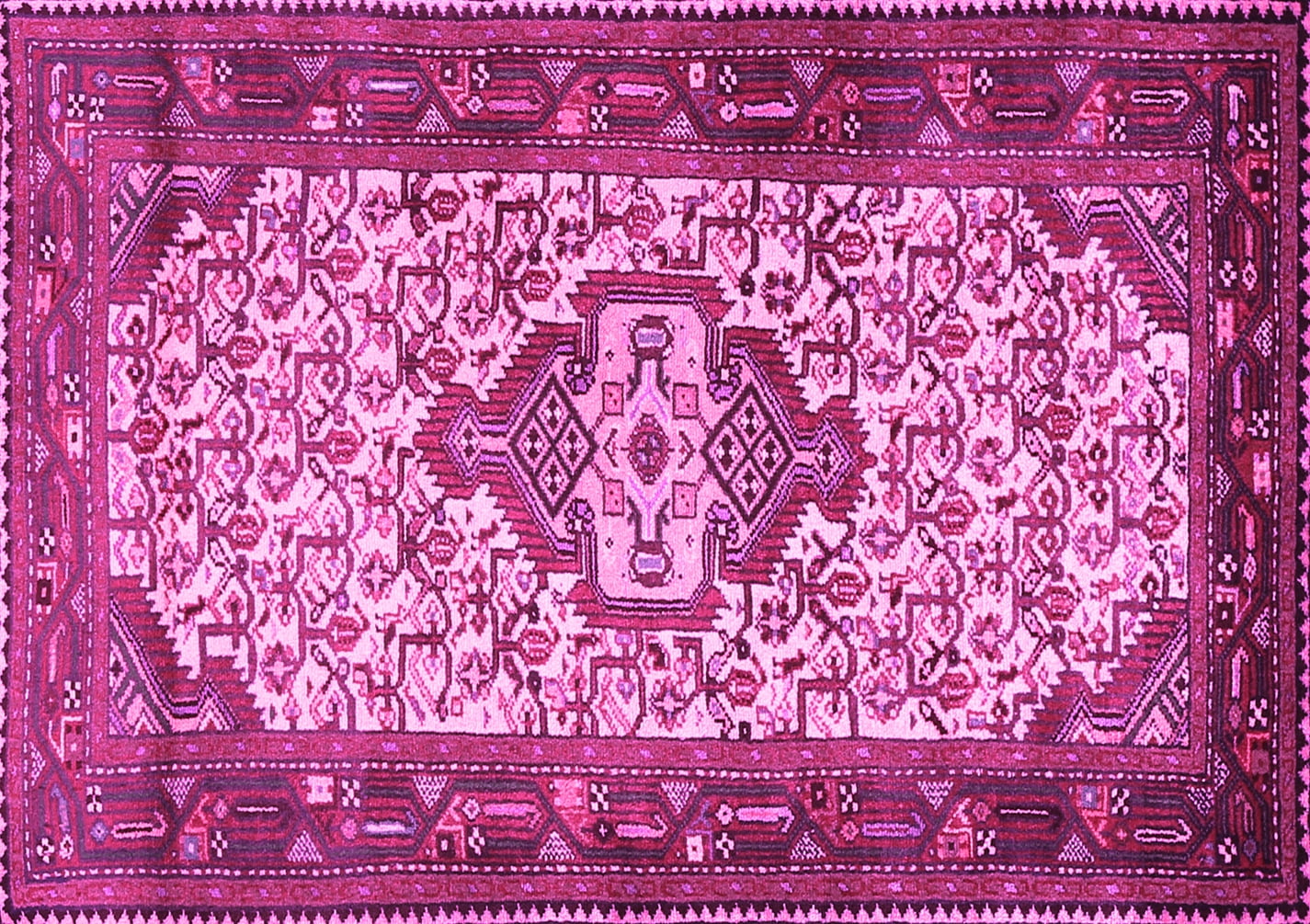 Ahgly Company Indoor Rectangle Persian Pink Traditional Area Rugs, 5' x ...
