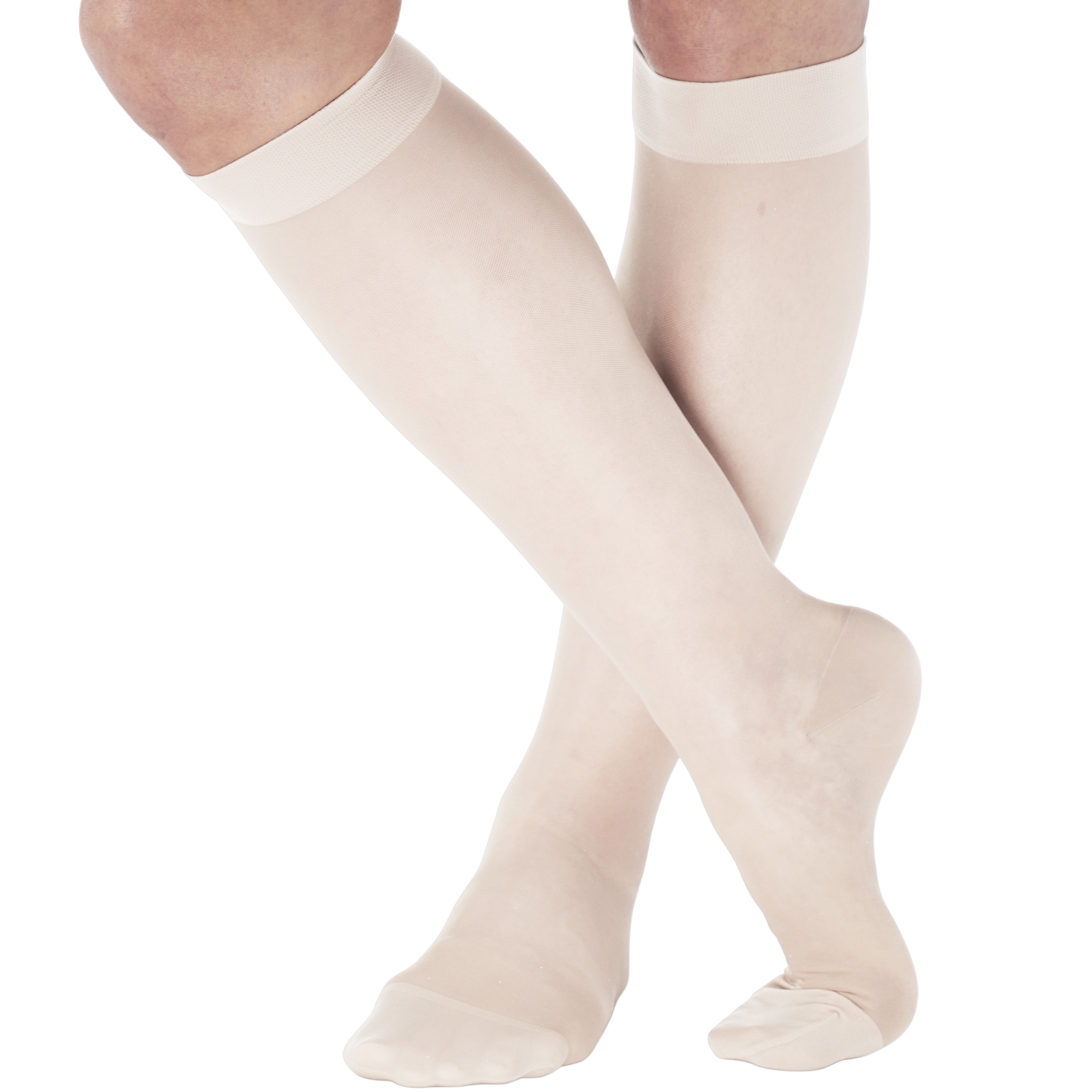 Sheer Compression Socks for Women 15-20mmHg by Absolute Support - White ...