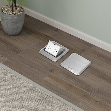 Brass Plated Concealed Receptacle Floor Box Kit - Walmart.com