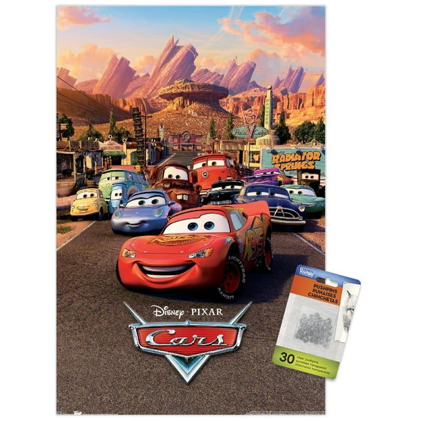 Disney Pixar Cars - One Sheet Wall Poster with Push Pins, 14.725" x 22. ...