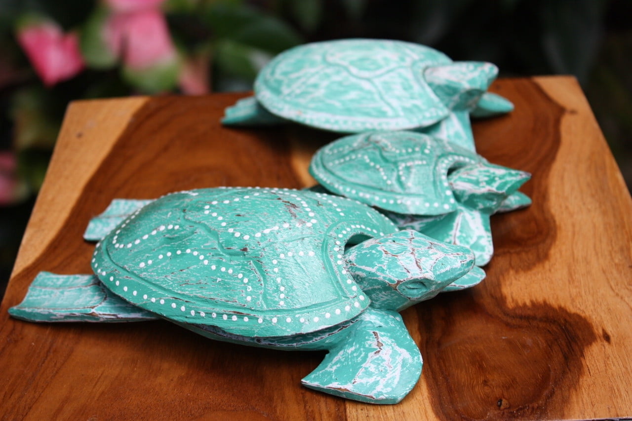 Set of 3 Turtles Ashtray/Keepsake Boxes Turquoise | #wib3708 - Walmart.com