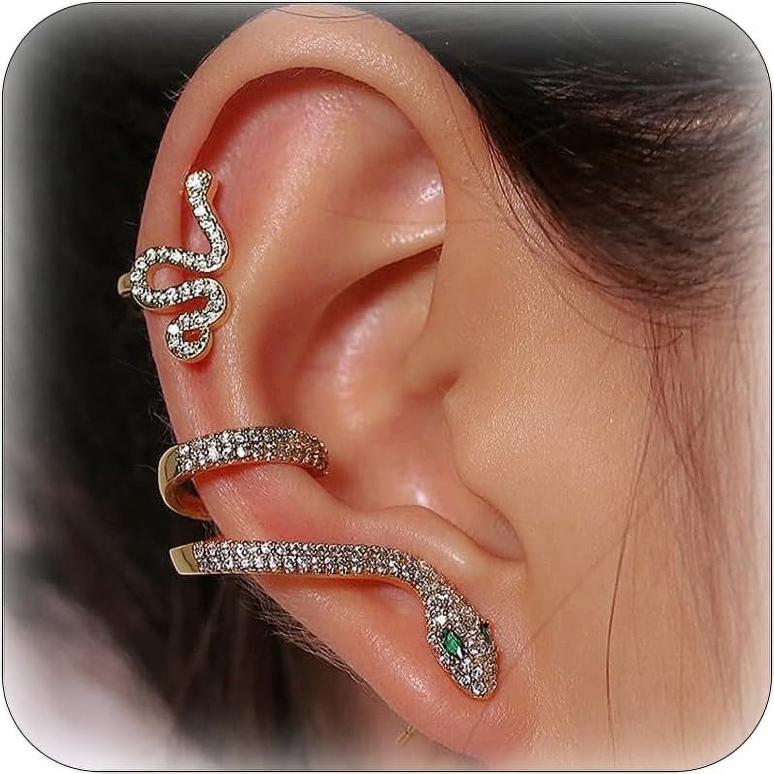 Chunky Ear Cuff Round Huggie Ear Cuff Earrings For Women Adjustable ...