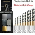 Hss High Speed Steel Titanium Coated Drill Bit Set 1/4 Hex Shank 1.5-6.5Mm 4.8Mm - Walmart.com
