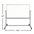 Luxor 72” x 40” Mobile Magnetic Double-Sided Ghost Grid Whiteboard ...